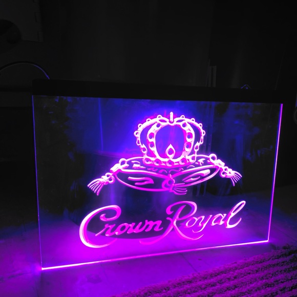 Other | Crown Royal Led Neon Purple Light Sign 8x12 | Poshmark